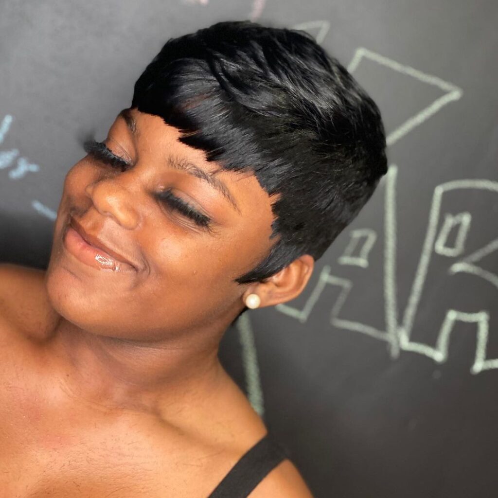 Short pixies with a quick weave - cool styling ideas